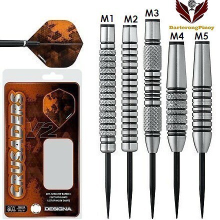 Designa Crusader V2 Darts - Steel Tungsten dart pins 20g 21g 22g 23g ...