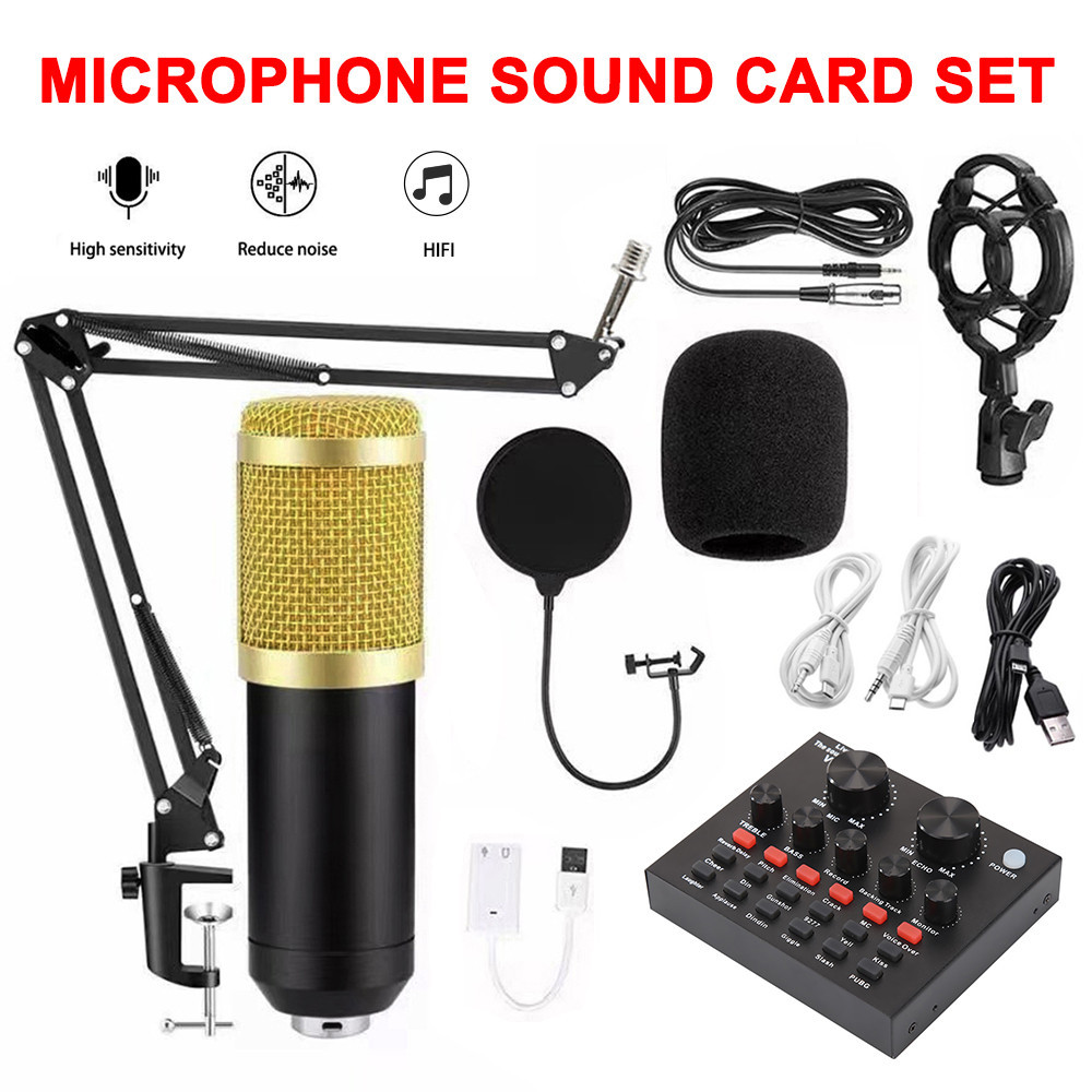 BM-800 Condenser Microphone Kit With V8 Multifunctional Live Sound Card | Shopee Philippines