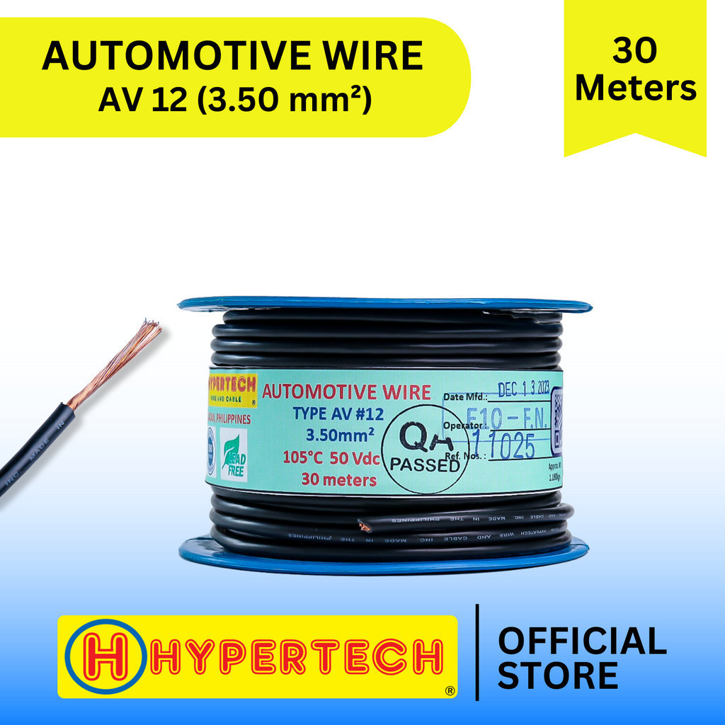 Hypertech AUTO WIRE # 12 30meters Automotive Pure Copper Electrical Wire | Shopee Philippines