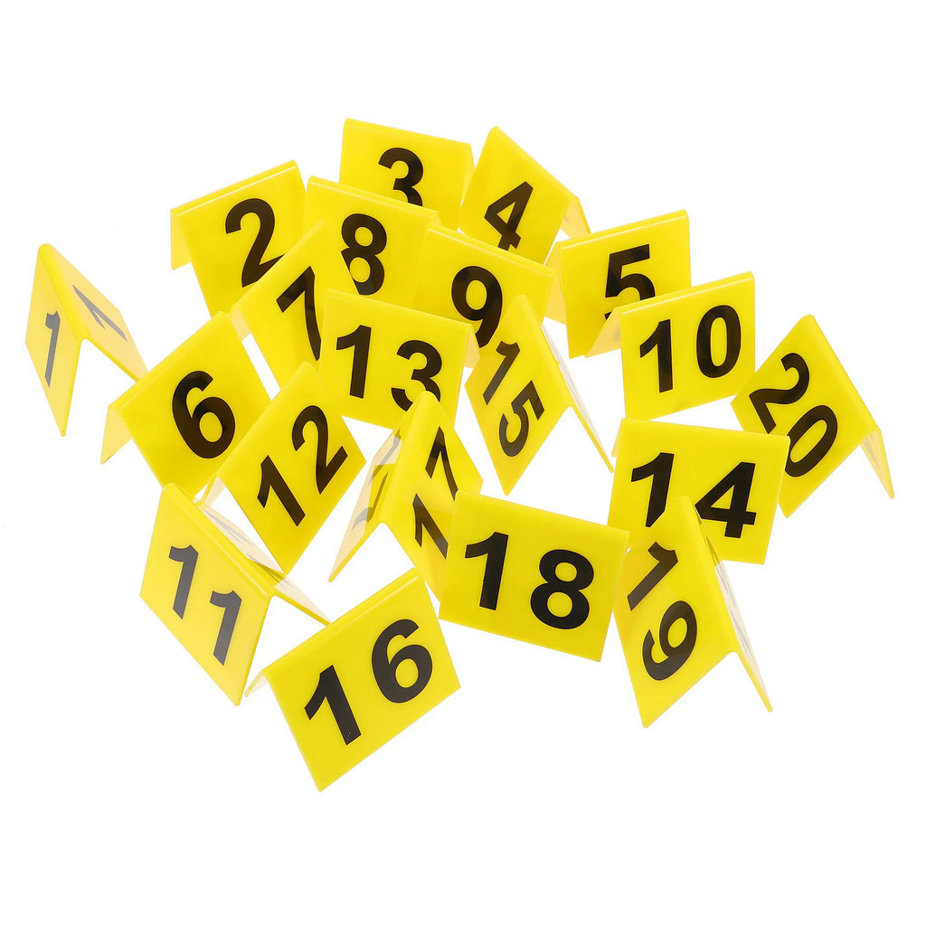 YY 20pcs Restaurant Numbers 1-20 Markers Double Sided Number Acrylic ...
