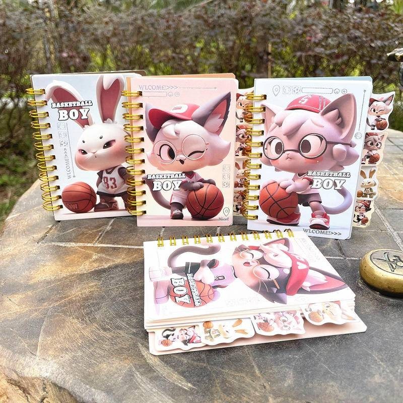 2024 Cute Basketball Cat Classification Notebook Small Size Notepad ...