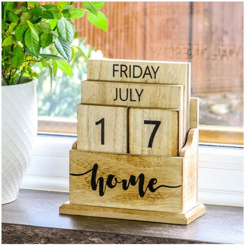 European style retro creative style wooden calendar creative ...