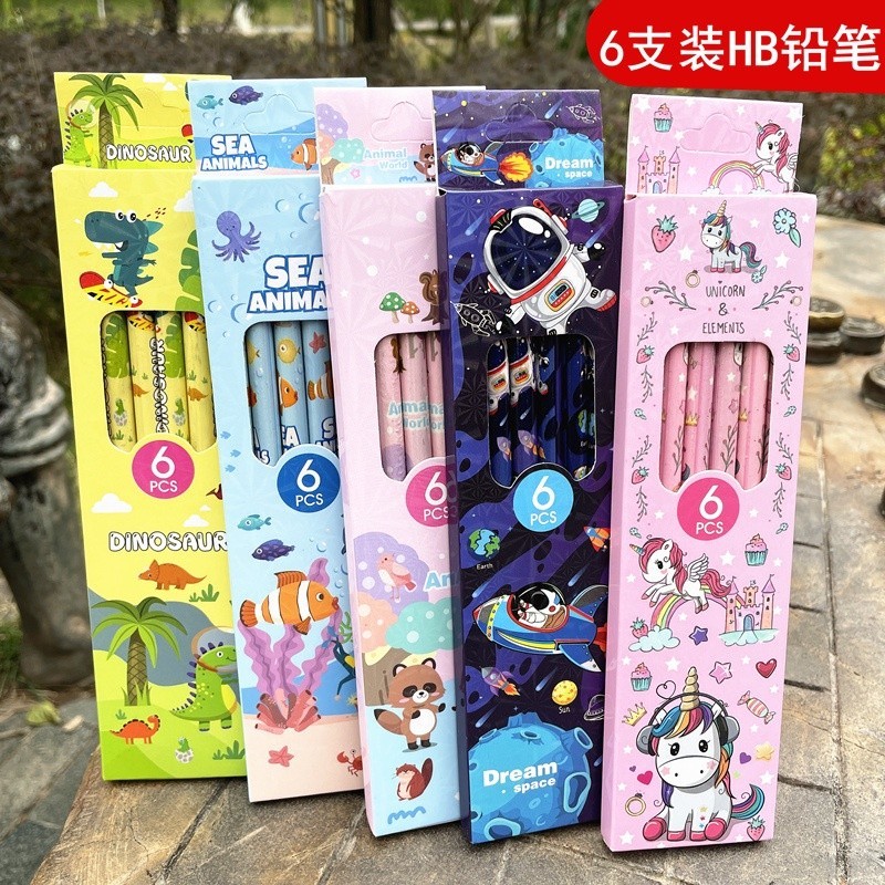 6pcs/HB pencils cartoon stationery gifts school supplies writing pencil ...