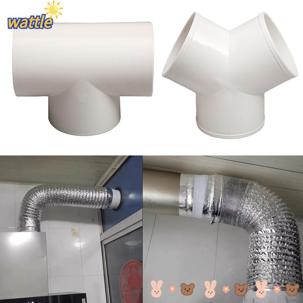 WATTLE Exhaust Duct Connector, PVC T/Y Shape Quick Ventilation Tube ...