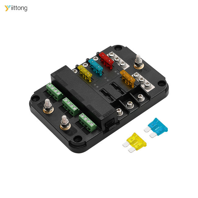 yii Rv Yacht Fuse Box With Led Indication Light 6-way Multiple Fuses ...