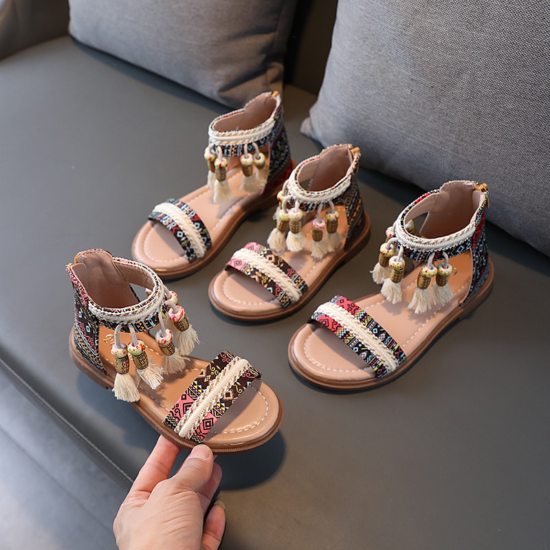 Girls Gladiator Sandals Princess Sweet Kids Beach Shoes Kids Summer ...