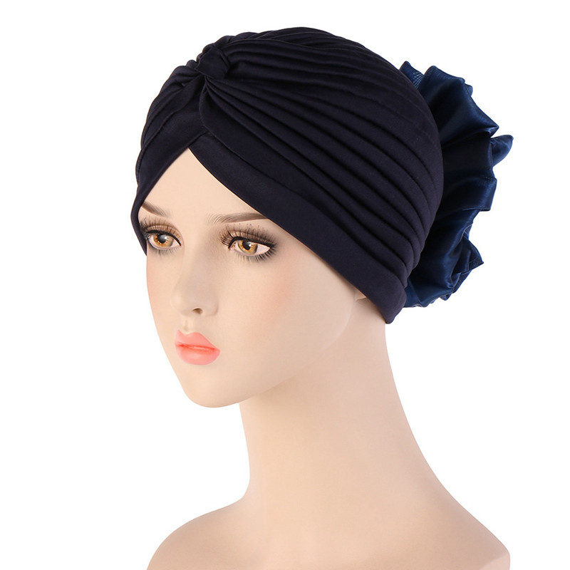 Women Floral India Hat Flower Stretchy Beanie Turban Bonnet Chemo Cap ...