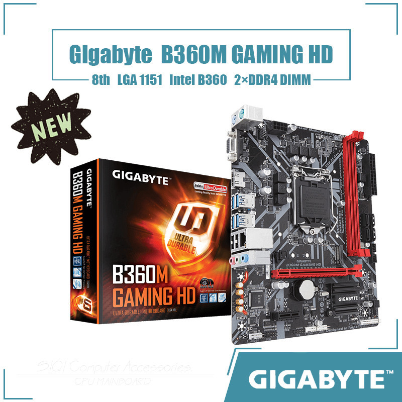 Gigabyte B360M GAMING HD motherboard LGA1151 2xDDR4 DIMM Using Intel ...