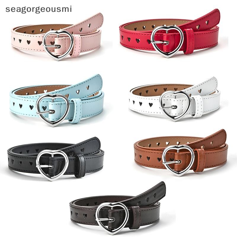 Seph Children Faux Leather Belt Kids Cute Peach Heart Buckle Belts ...
