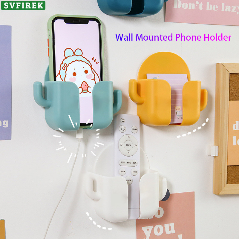 Remote Control Plug Holder Wall Mounted Phone Holder Charging Phone ...
