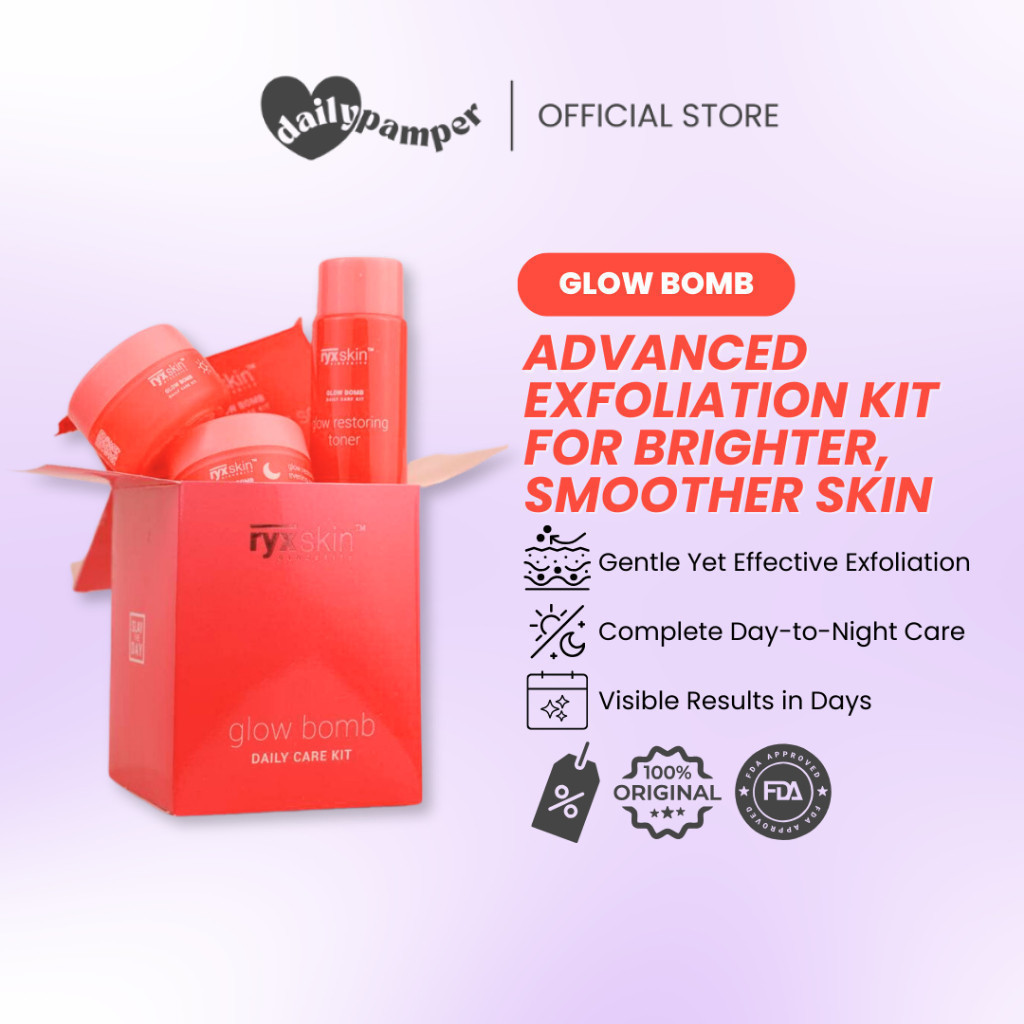 Ryx Skin Glow Bomb Daily Care Kit | Exfoliating Kit | For Dull, Uneven ...