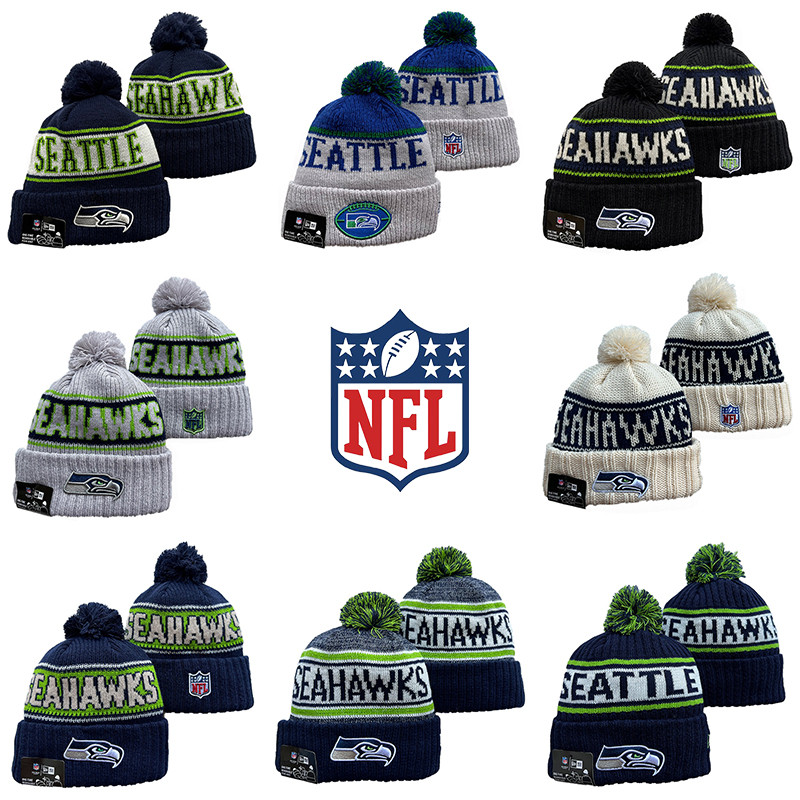 Seattle Seahawks Beanie Hat Embroidered Knit Cap Winter Woolen Gorro ...