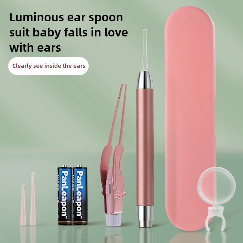 1 Set Baby Ear Cleaner LED Earpick FlashLight Ear Stick Booger Tweezer ...