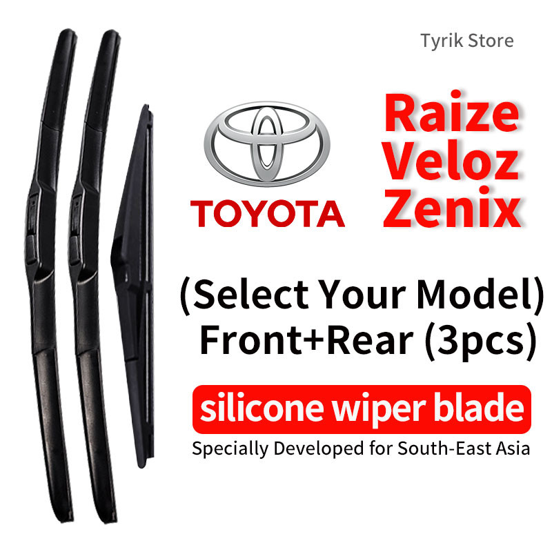 (Front+Rear 3pcs)Toyota RAIZE/VELOZ/ZENIX Wiper Blade Set for All Year ...