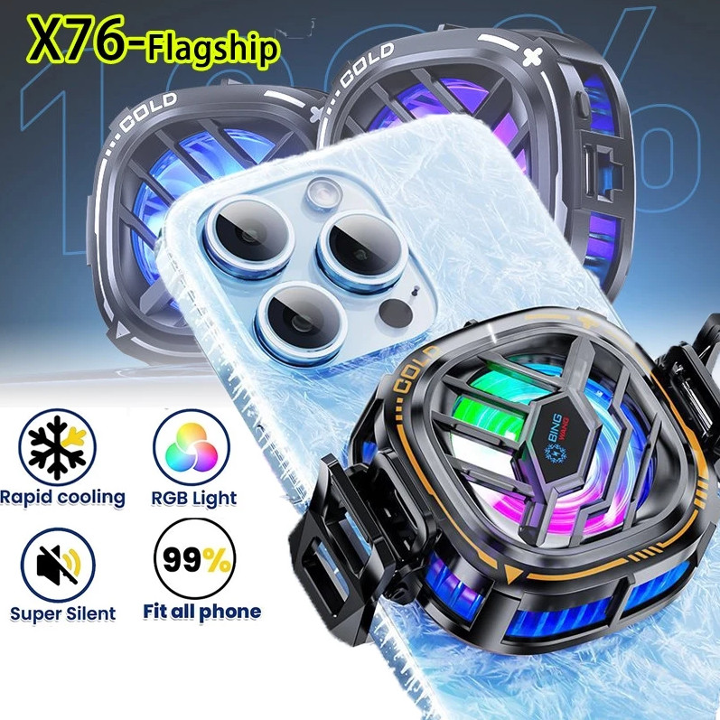 Magnetic Phone Cooler for Gaming RGB Wireless Phone Cooler Radiator ...