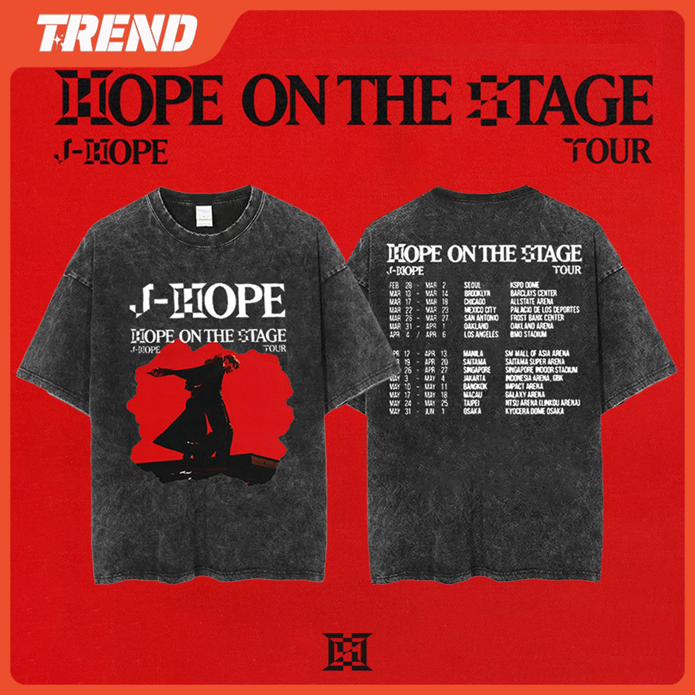 KPOP BANGTAN J-HOPE Merch Washed Cotton T-shirt Plus Size HOPE ON THE ...