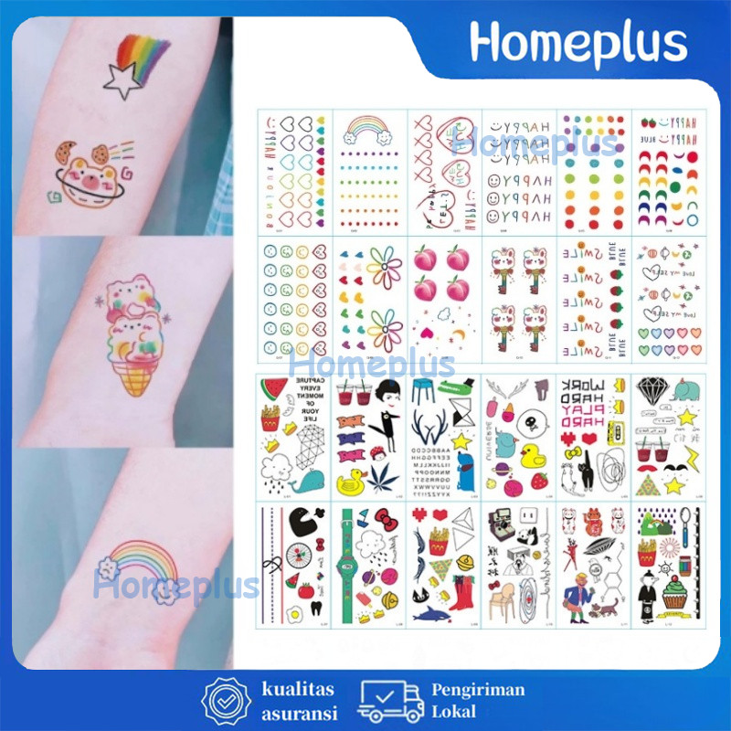 Homeplus 30 Sheets Temporary Tattoo Sticker Mini Cartoon Tatto Simple ...