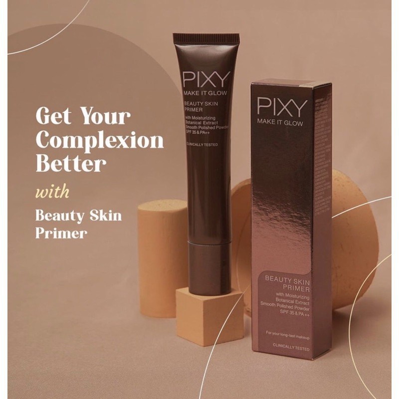 Pixy Make It Glow Beauty Skin Primer 25ml | Brown PACKAGING / Primer ...