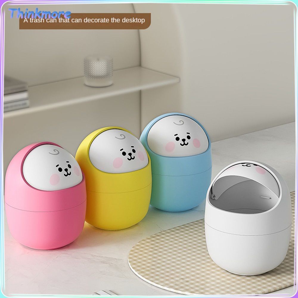 Cute Mini Desktop Trash Can Push-type Living Room Light Luxury Trash ...