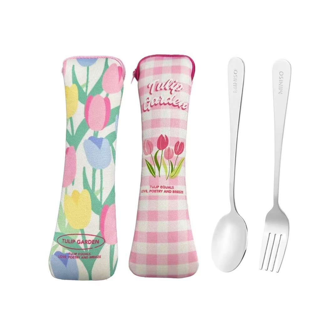 MINISO Tulip Garden Collection Flatware Set (Fork & Spoon) | Shopee ...