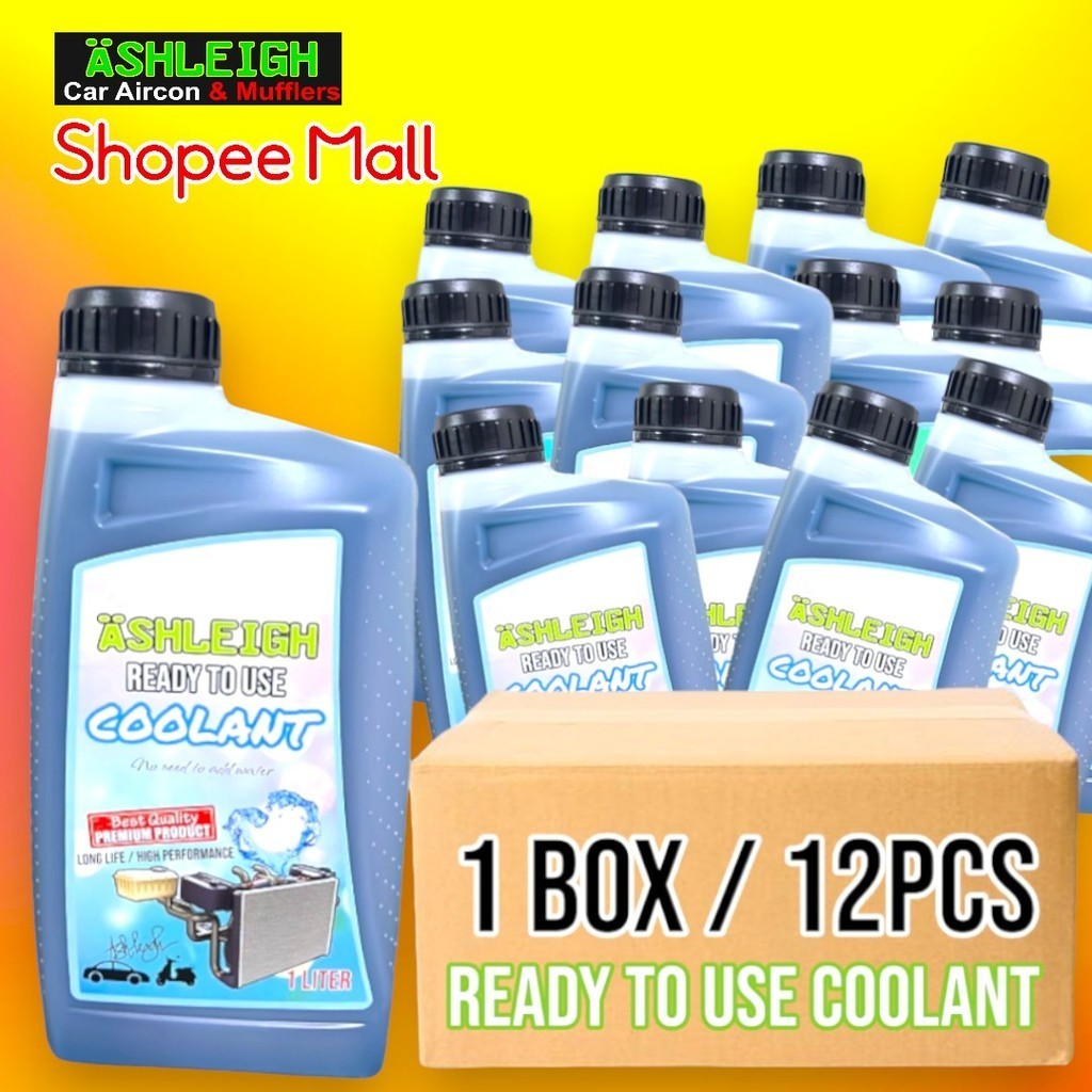 Ashleigh 1Box (12pcs) Coolant Ready to use BLUE 1Liter anti-rust ...