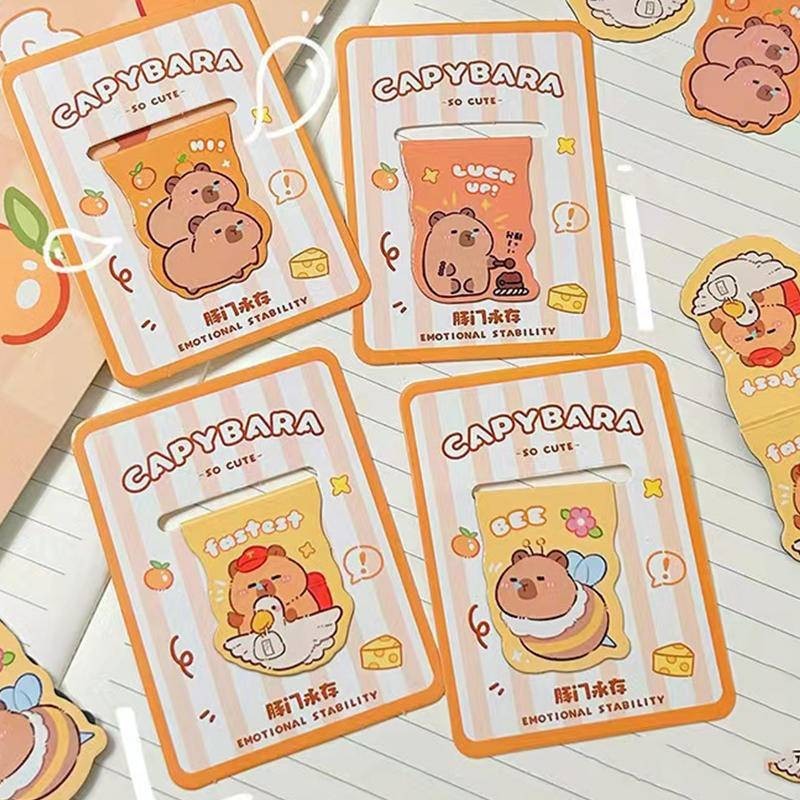4Pcs/Set Capybara Magnetic Bookmark Cute Cartoon Pattern Page Marker ...