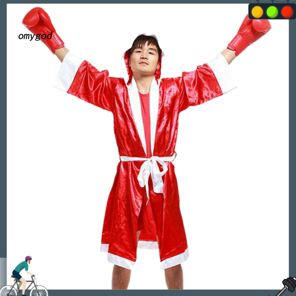 OMG Men Long Sleeve Waist Belt Competition Training Muay Thai Boxing ...