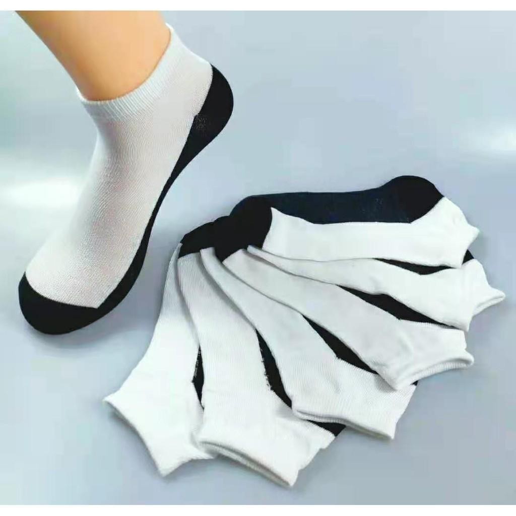Tomz 12 Pairs White Base with Black and Gray Bottom Unisex Men Women ...