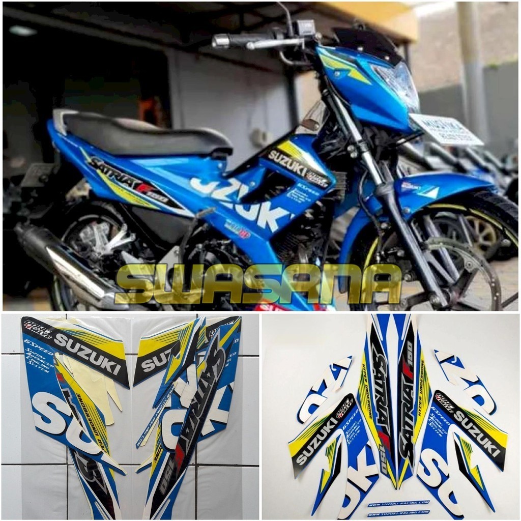 Striping Sticker Decal list suzuki satria fu f 150 2015 Blue Yellow ...
