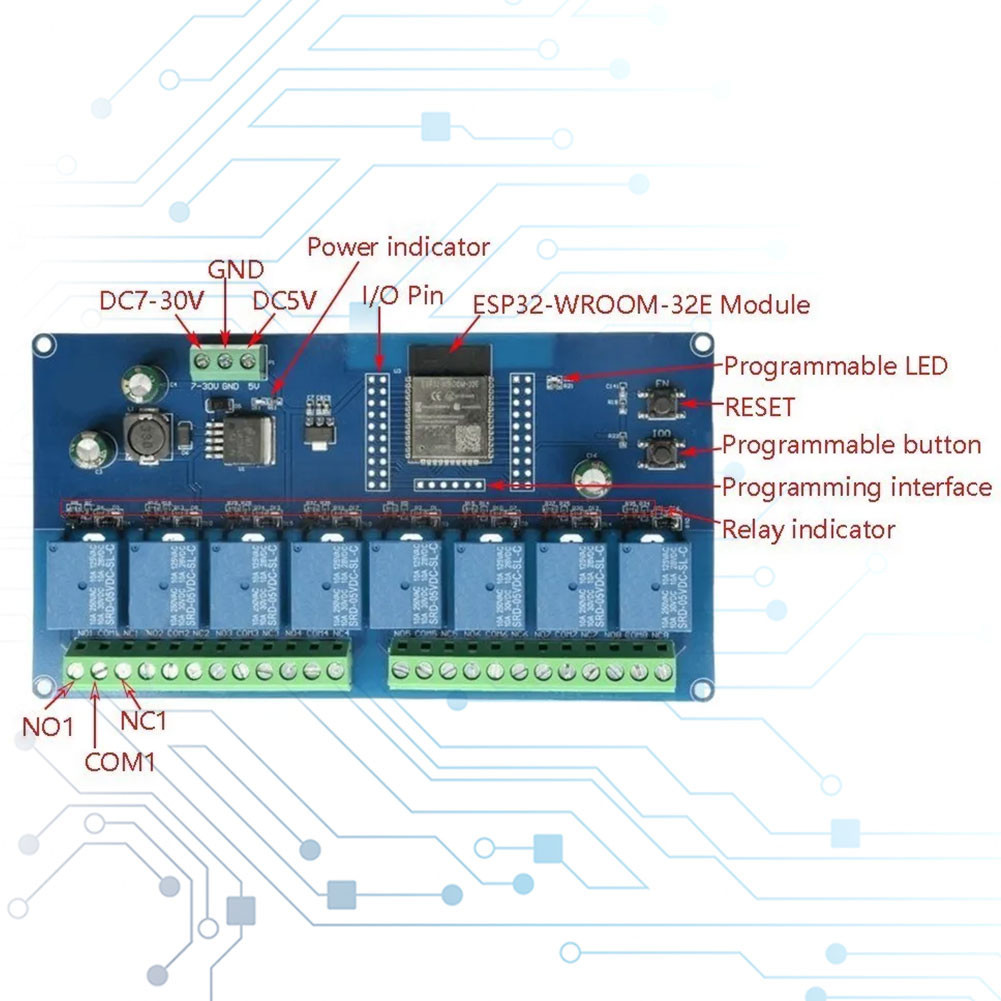 ESP32 ESP32-WROOM Development Board 1/2/8 Channel ESP32 WIFI BT BLE Relay Module | Shopee ...