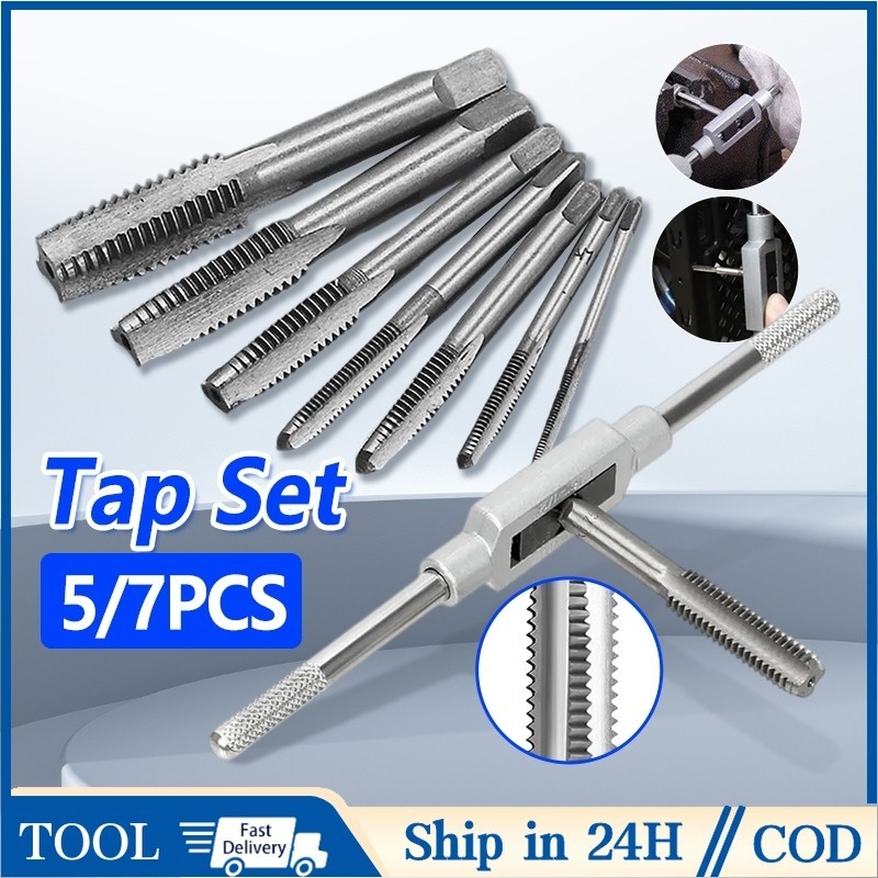 5/6/8pcs Hand Tap set M3 to M12 metal Hand Screw Machine Metric Taper ...