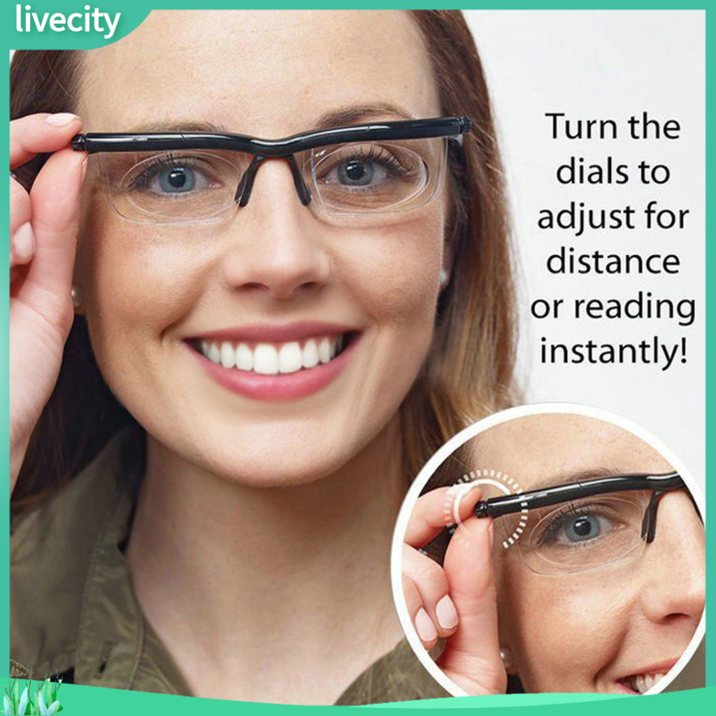 livecity| Presbyopia Glasses Flexible Focus Glasses Adjustable Dial ...