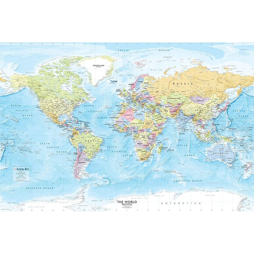 Large World Map Poster X Detailed World Wall Map Wall Map of The World ...