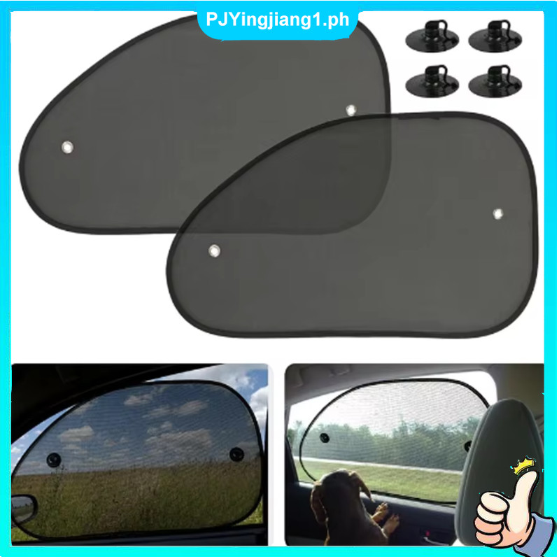 2PCS Car Sun Shade Side Window Sunshade Cover UV Protection Mesh Visor ...