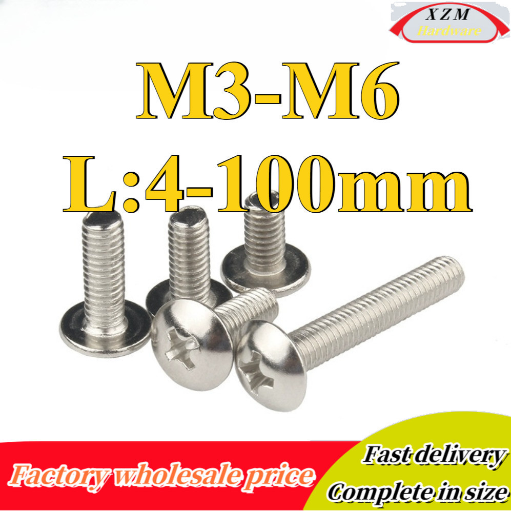 Truss Head Stainless 316 Big Head Philip | Machine Screw Umbrella Screw A4-80 M3/M4/M5/M6/* L4 ...