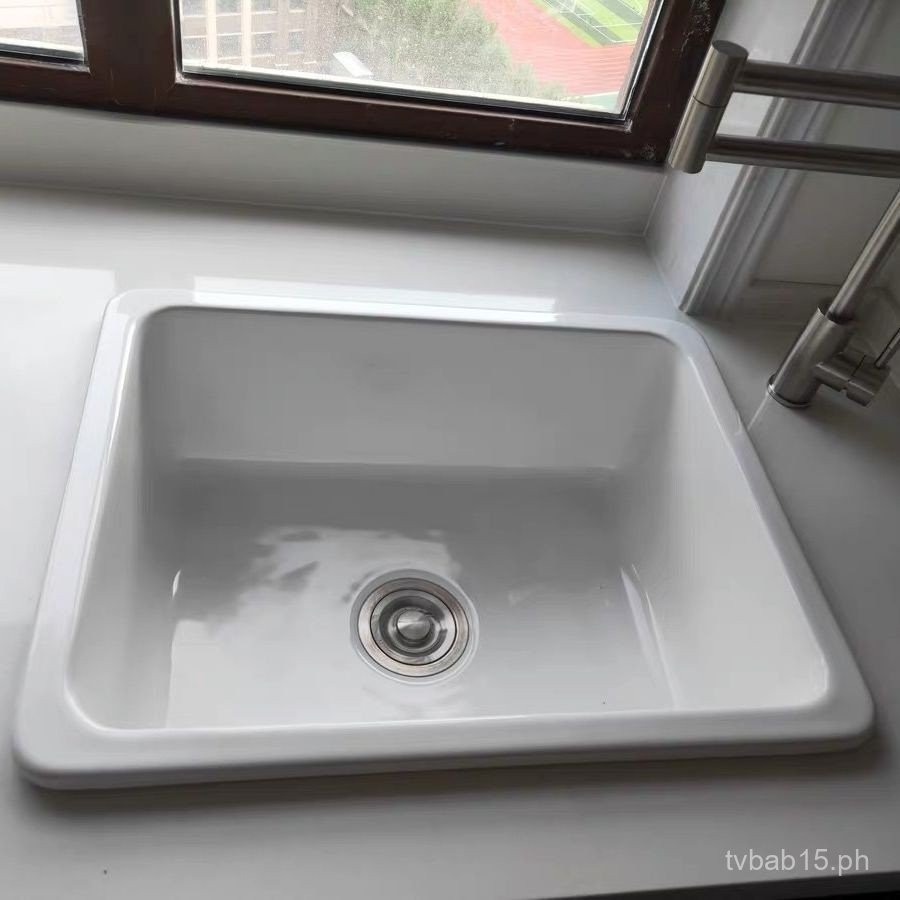 Household Built-in Kitchen Ceramic Sink Basin Balcony Laundry Sink ...