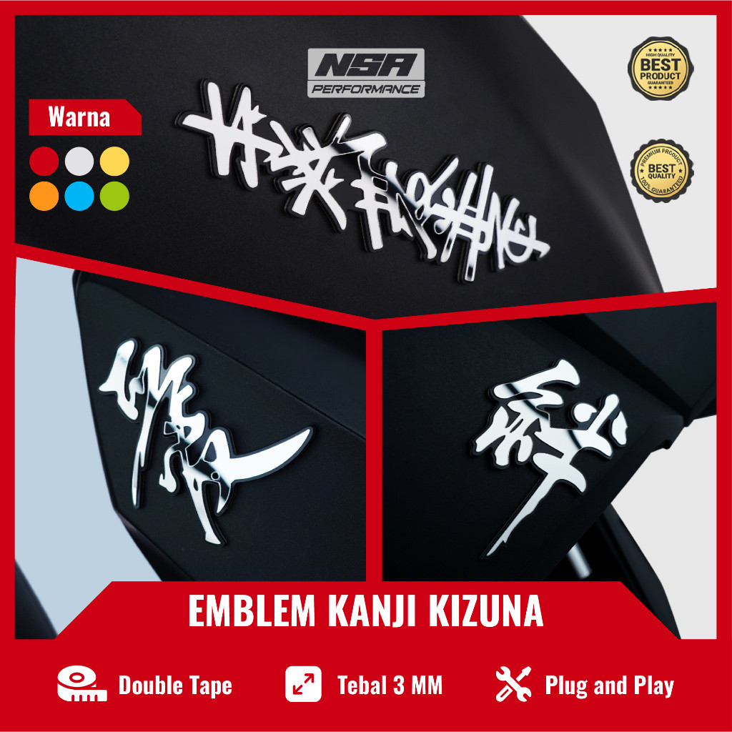 NSA 1PCS EMBLEM KANJI KIZUNA MOTOR STICKER 3D RAISED COOL JAPAN LOGO ...