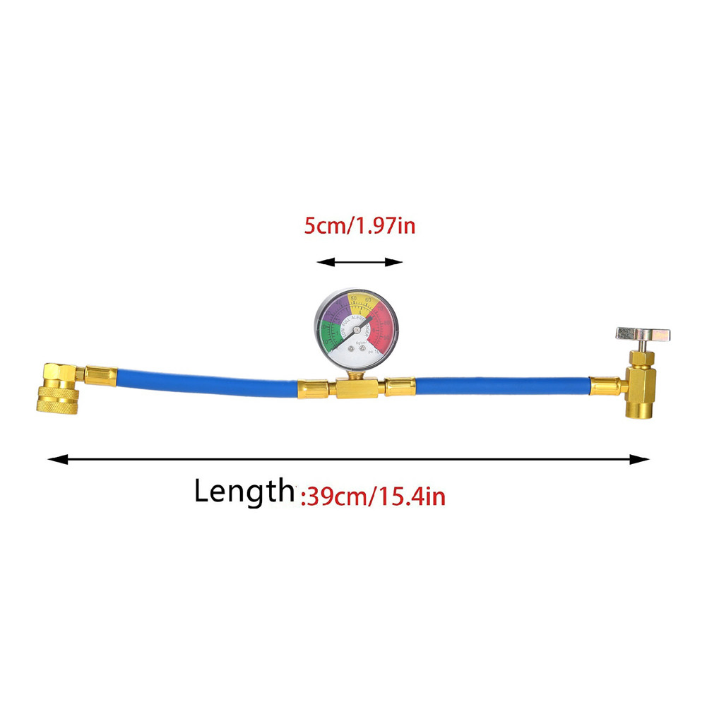R134A Refrigerant AC Recharge Kit with Pressure Gauge & Charging Hose ...