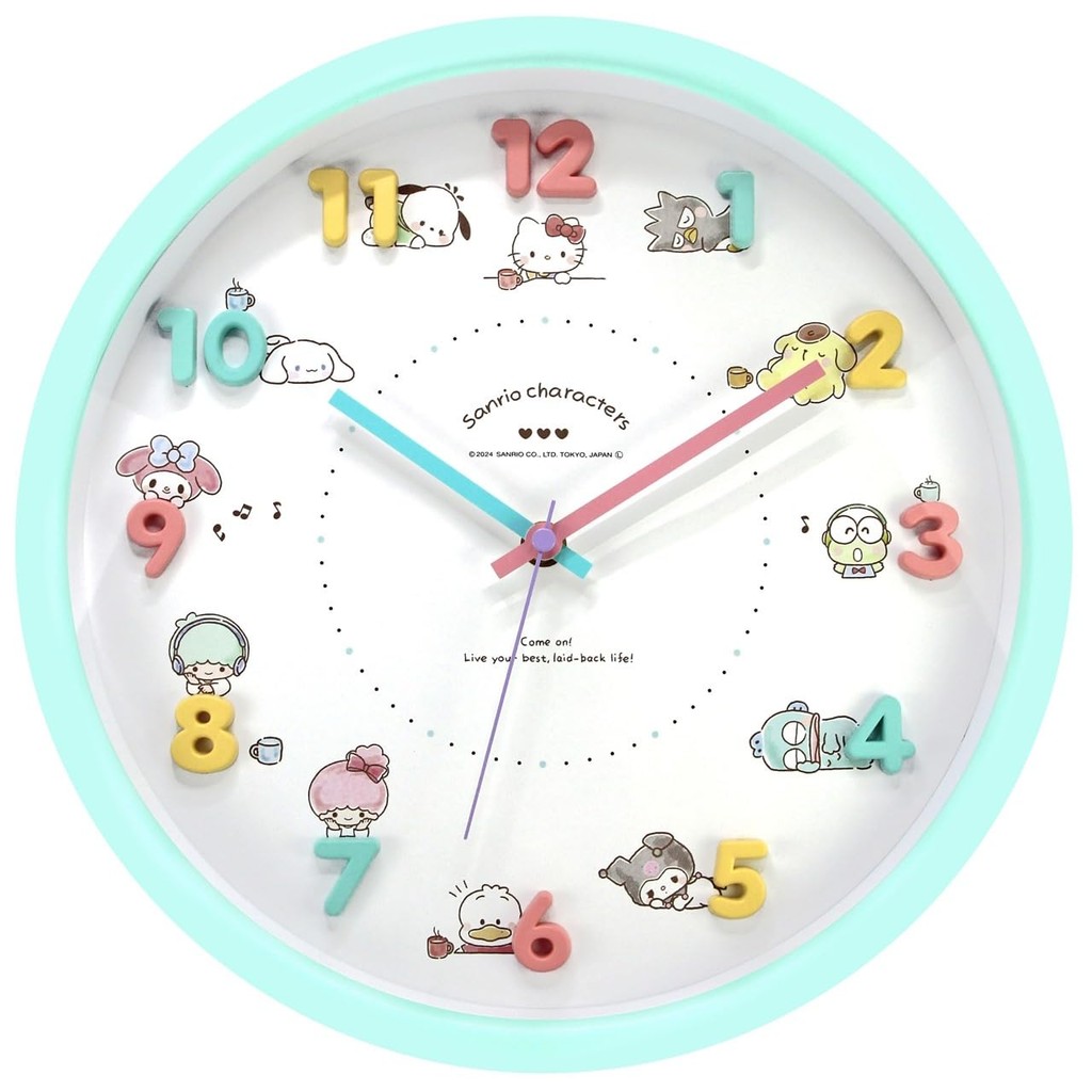 Tsujiseru Sanrio Icon Wall Clock Ice Green 30cm diameter, analog ...