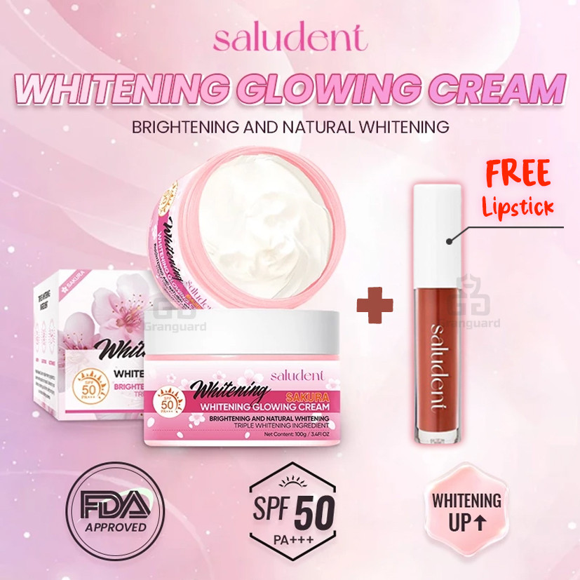 SALUDENT WHITENING GLOWING CREAM 100g FREE LIPSTICK BY GRANGUARD ...