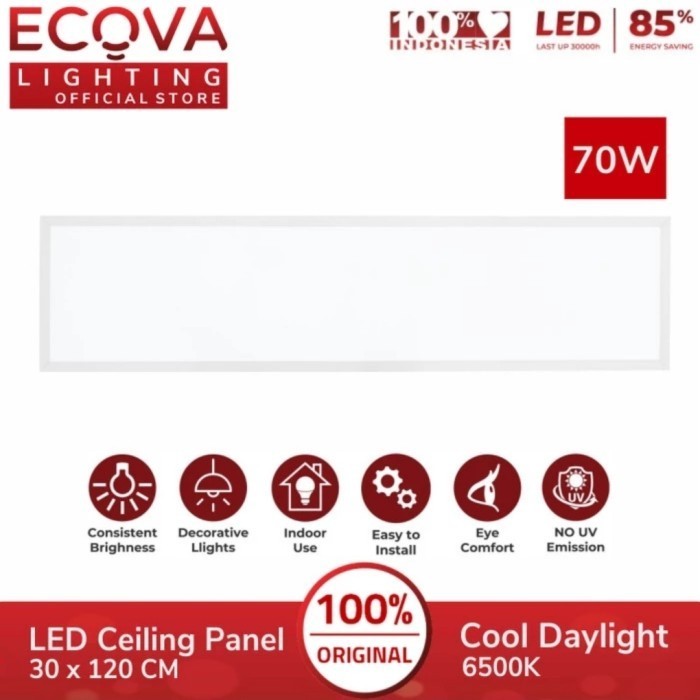 Ecova Panel Light 70 Watt Downlight Ceiling Ceiling 30x120 Cm 70Watt | Shopee Philippines