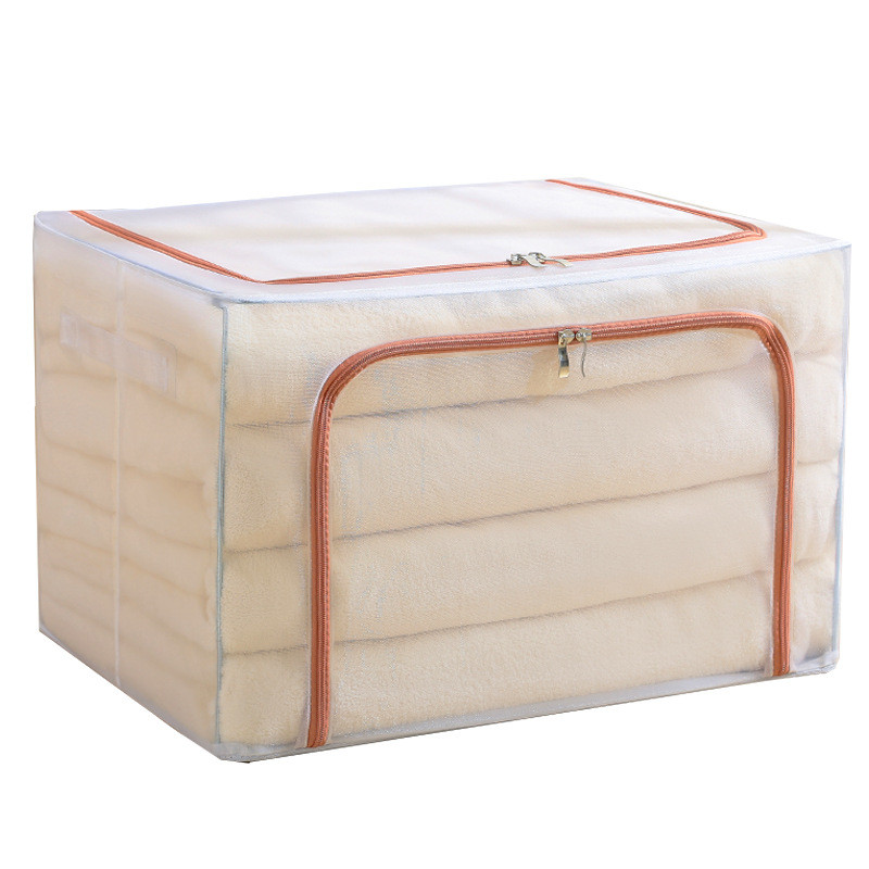 Moving Storage Box Steel Frame Folding Transparent Storage Box Clothes ...