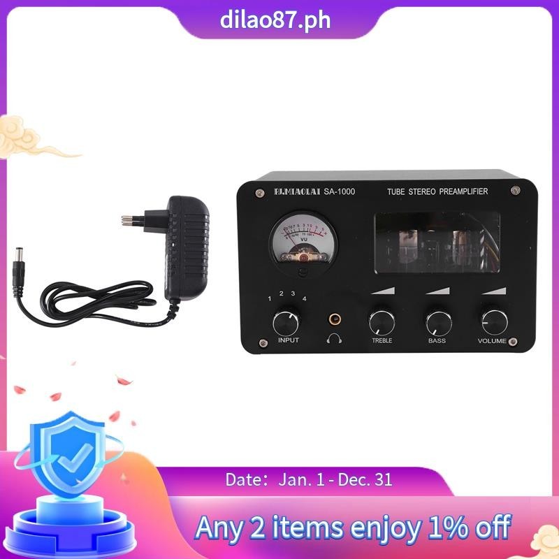Audiophile Tube Preamp 4-Input 2-Output HIFI Preamp with Built-in VU ...
