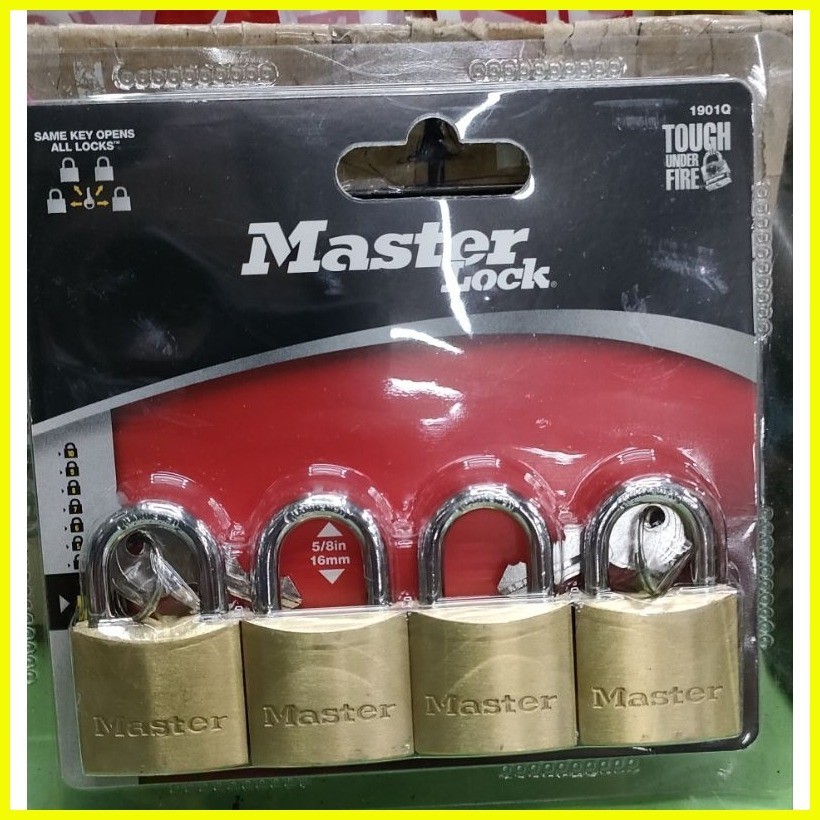 ♞Master Lock 4 Pcs Keyed Alike Solid Brass Padlock 30mm 1901Q | Shopee Philippines