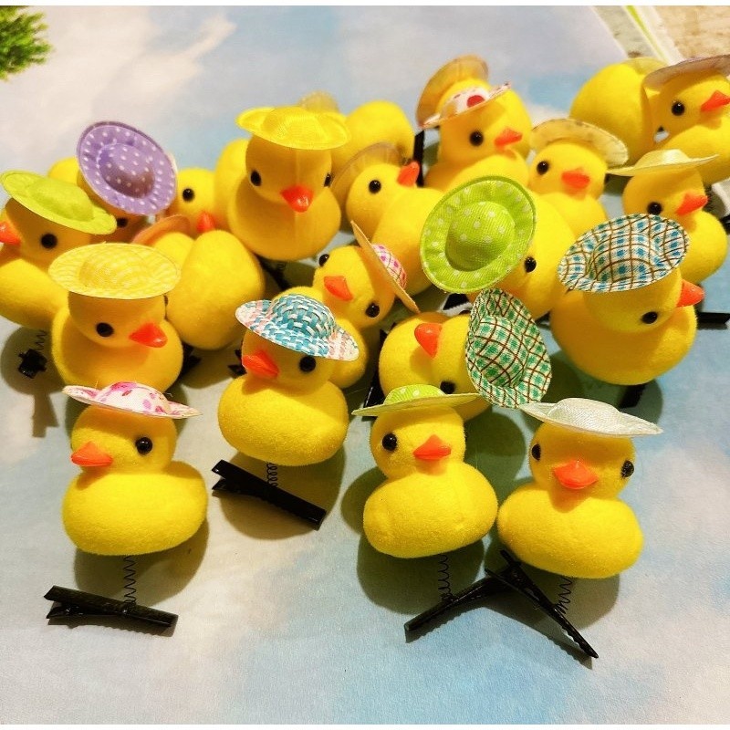 1pc INS Trend Flocking Duck Hairpin Kids's Cartoon Hair Accessories ...