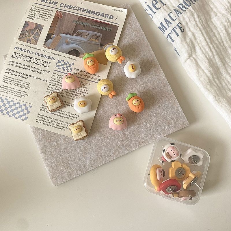 Cute Emoji Pushpin Corkboard Photo Wall Decoration Sticky Notes Push ...