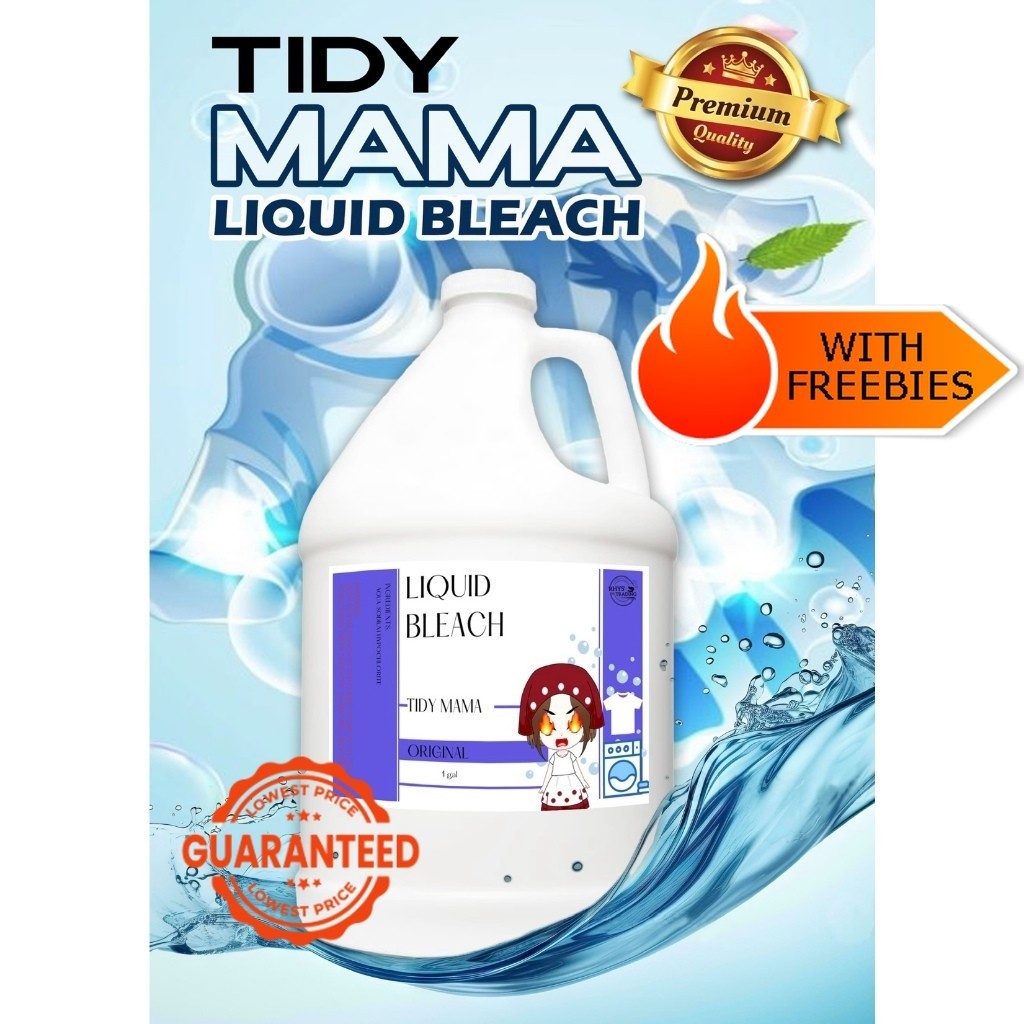TIDY MAMA LIQUID ADVANCED BLEACH 1GAL FOR POWERFUL WHITENING AND STAIN ...