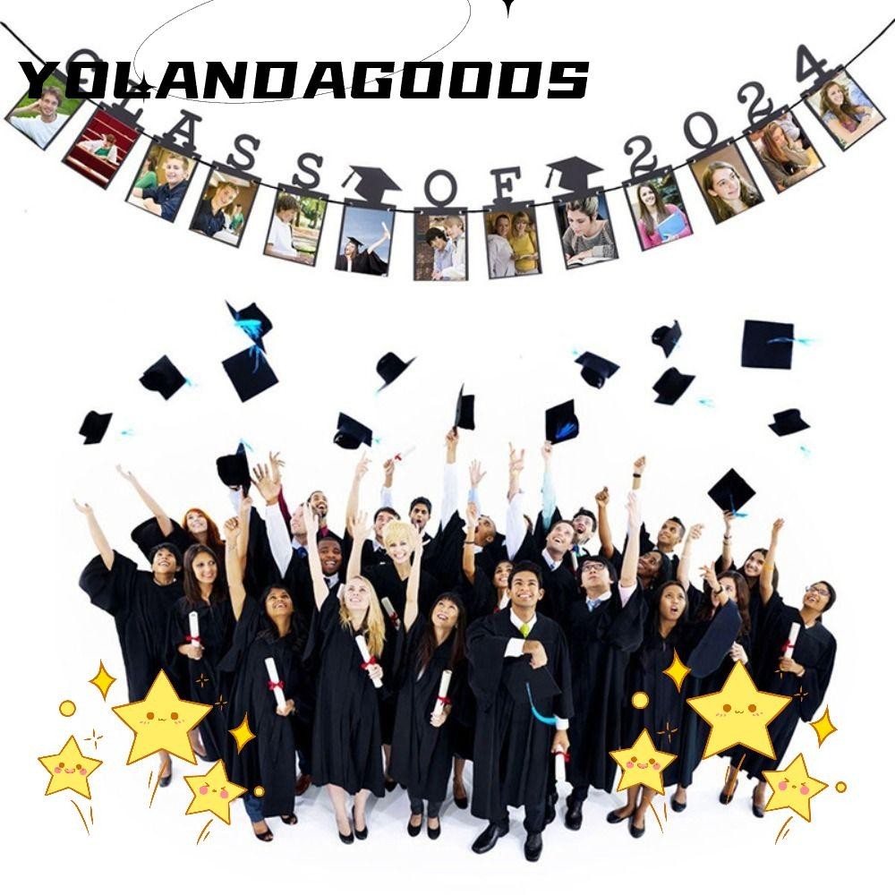 YOLA Photo Pull Flag, Congrats Grad Wall Mounted Graduation Banners ...