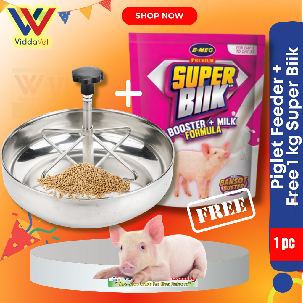Viddavet stainless steel pig feeder + B Meg Super Biik Booster Milk 1 ...