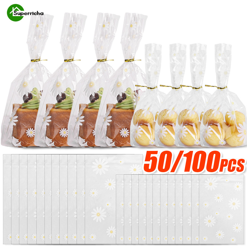 100/50Pcs Daisy Flower Candy Bags - for Birthday, Wedding, Baby Shower ...